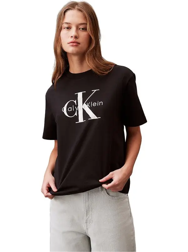Calvin Klein Monogram Logo Boxy T-shirt - Black Beauty
