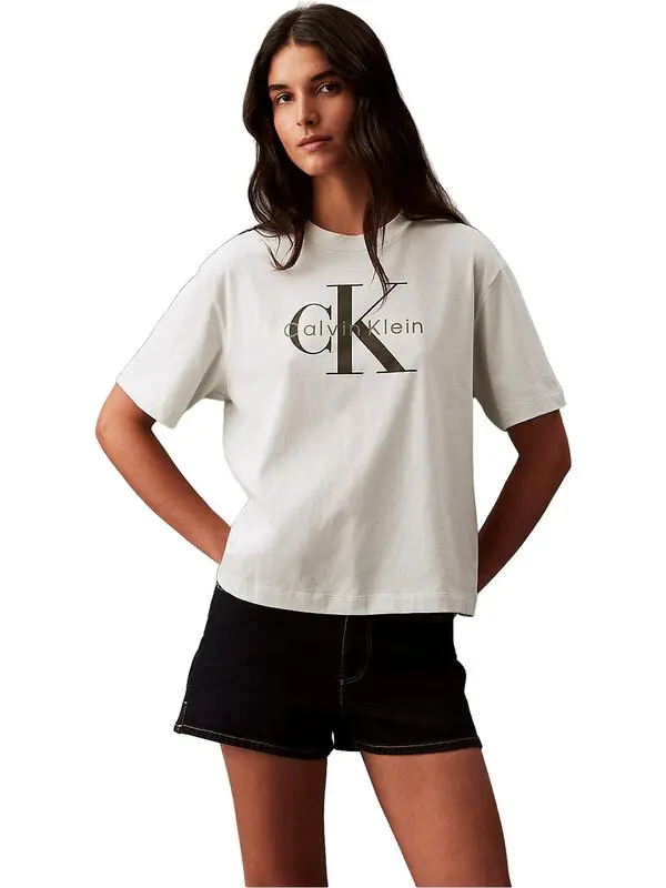 Calvin Klein Monogram Logo Boxy T-shirt - Smoke
