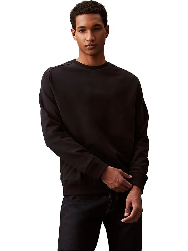 Calvin Klein Luxe Terry Crewneck Sweatshirt - Black Beauty