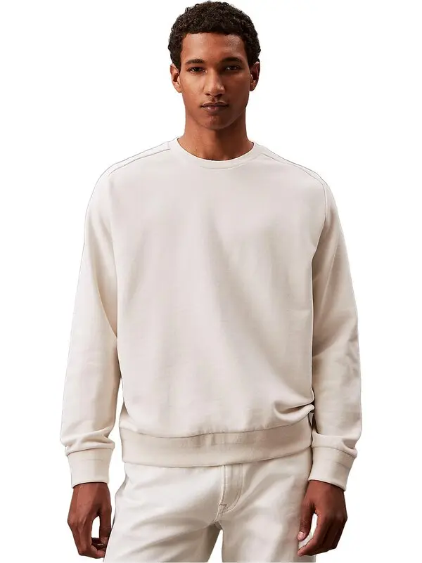 Calvin Klein Luxe Terry Crewneck Sweatshirt - Chalk