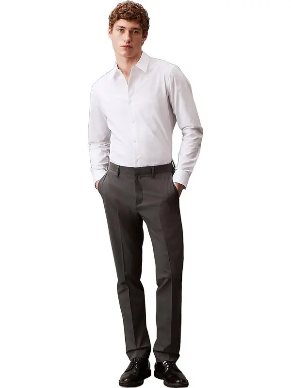 Calvin Klein Solid Tech Slim Fit Button-down Shirt - White