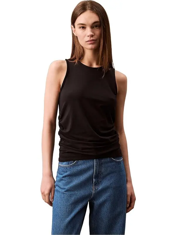 Calvin Klein Cotton Jersey Muscle Tank Top - Black Beauty