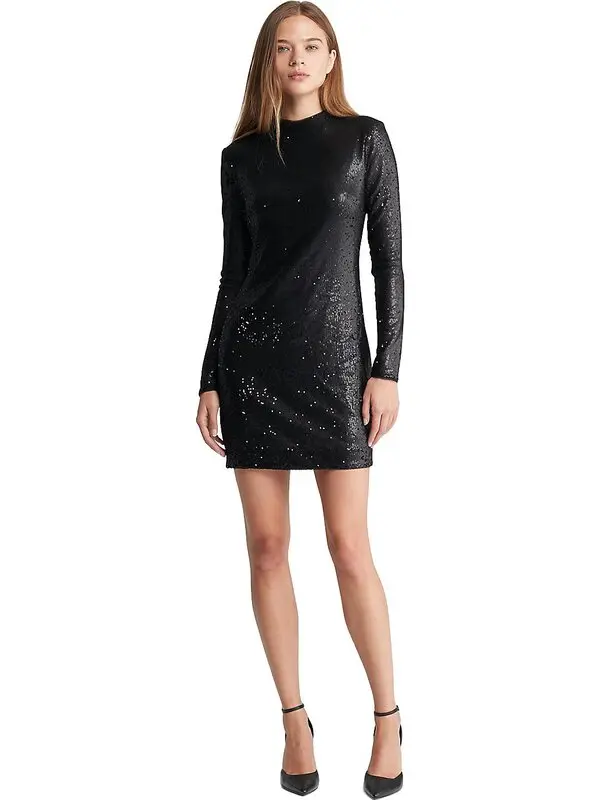 Calvin Klein Sequin Embellished Mini Dress - Black
