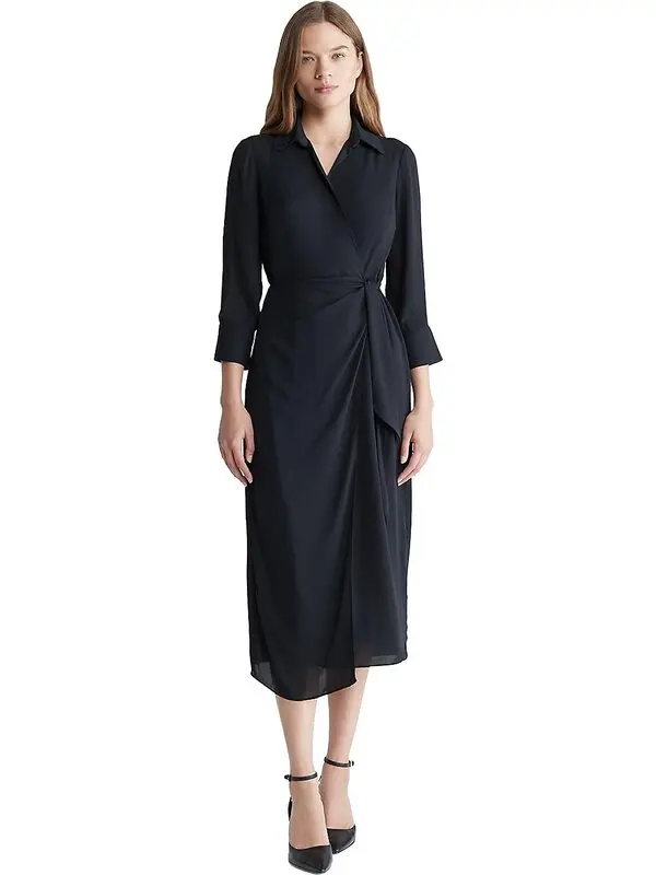 Calvin Klein Wrap Maxi Dress - Black Beauty