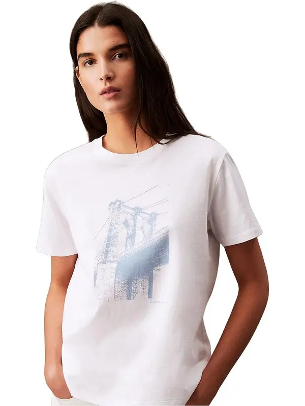 Calvin Klein Brooklyn Bridge Graphic T-shirt - Brilliant White