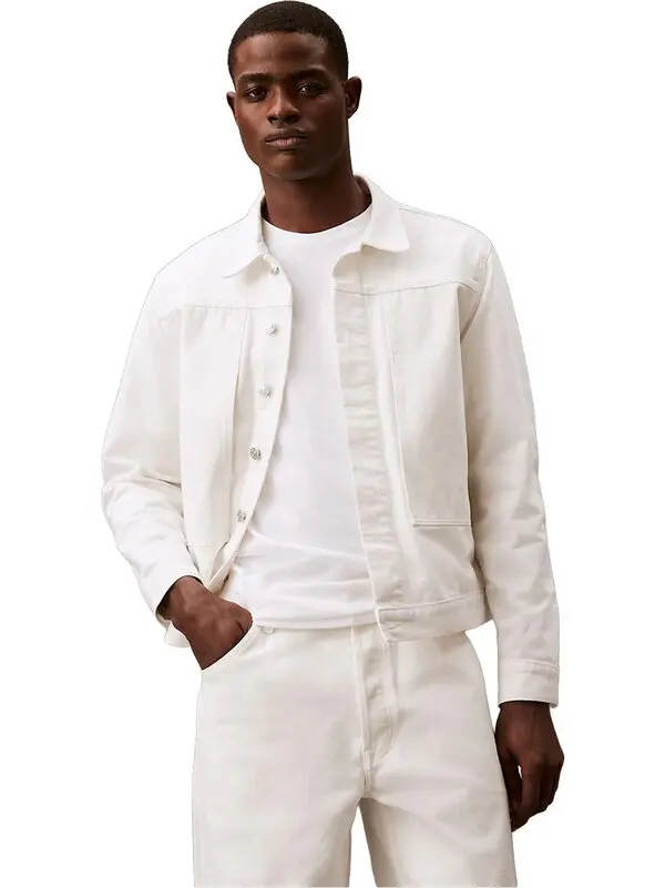 Calvin Klein Denim Kurabo Trucker Jacket - Classic White