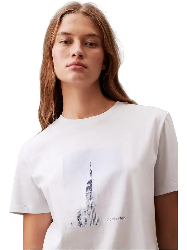 Calvin Klein Empire State Graphic Crewneck T-shirt - Nimbus Cloud