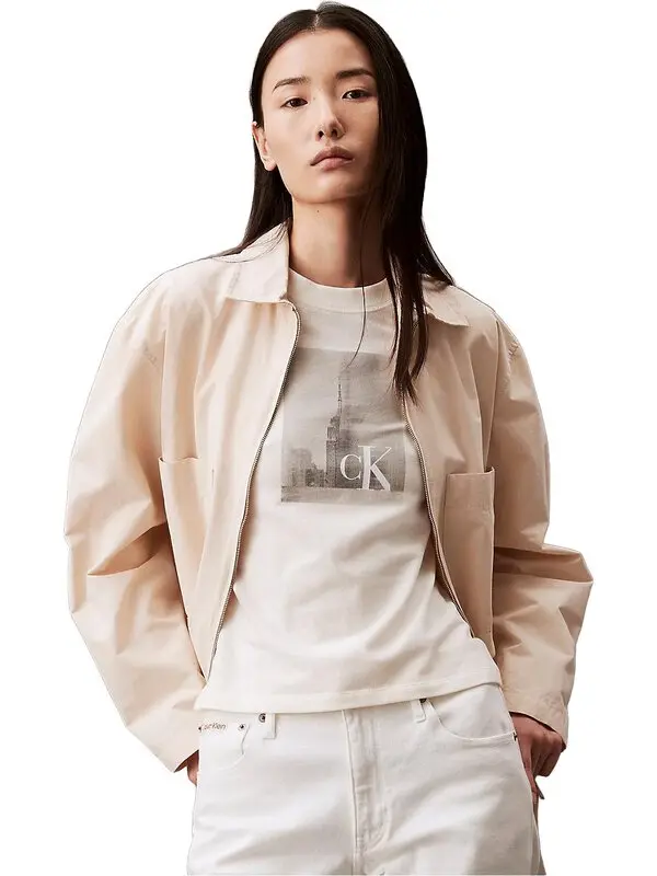 Calvin Klein Empire Graphic Slim Fit T-shirt - Antique White