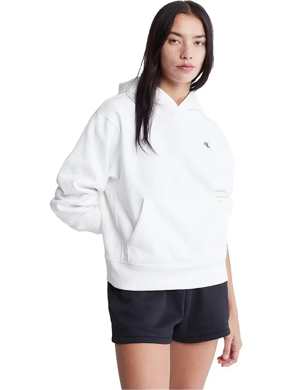 Calvin Klein Archive Logo Fleece Hoodie - Brilliant White