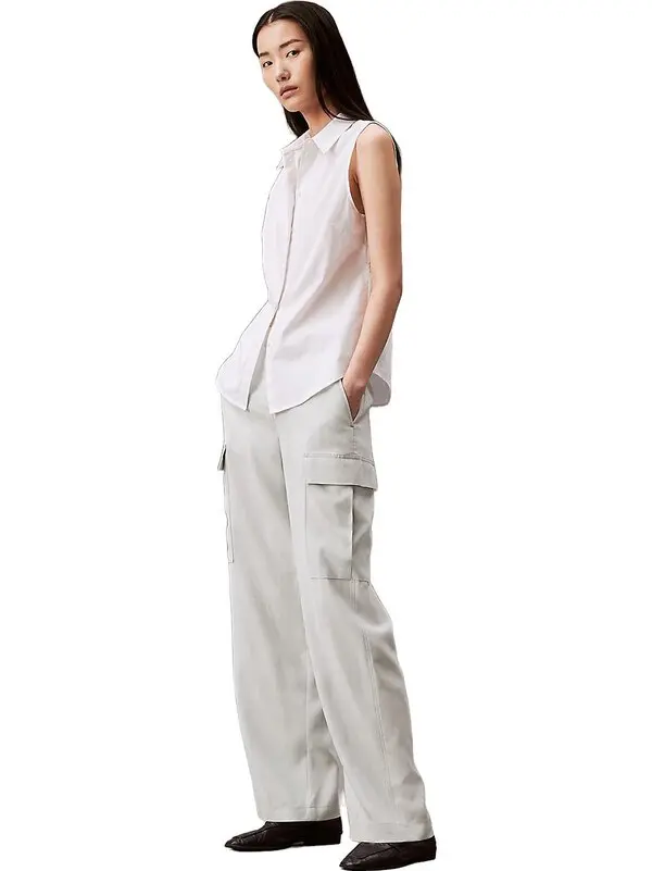 Calvin Klein Soft Twill Cargo Pants - Smoke