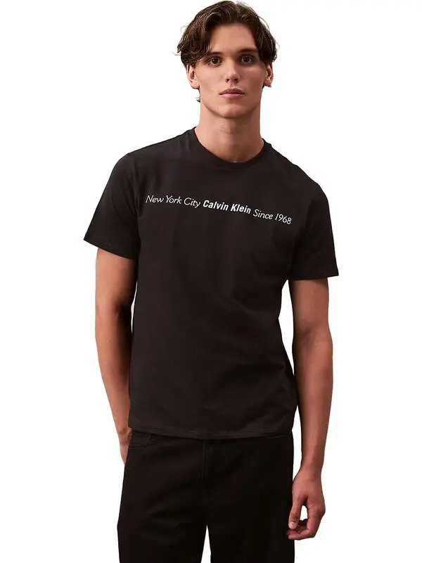 Calvin Klein Linear Text Logo T-shirt - Black Beauty