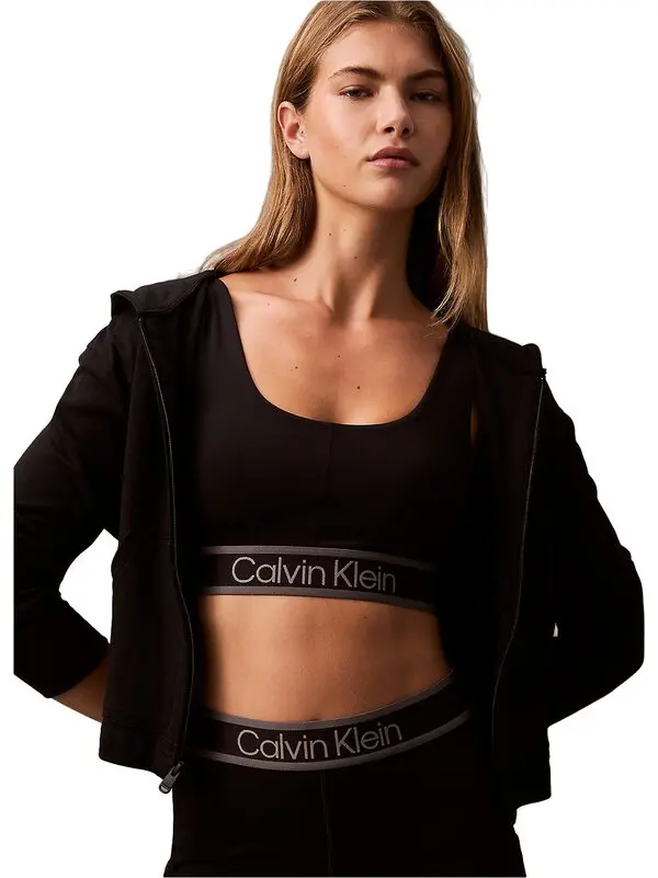 Calvin Klein Icon Mesh Sports Bra - Black Beauty