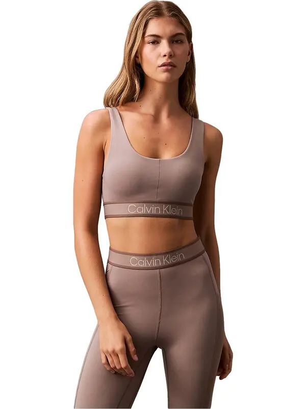 Calvin Klein Icon Mesh Sports Bra - Driftwood