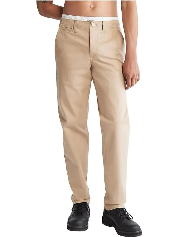 Calvin Klein Solid Utility Chinos - White Pepper