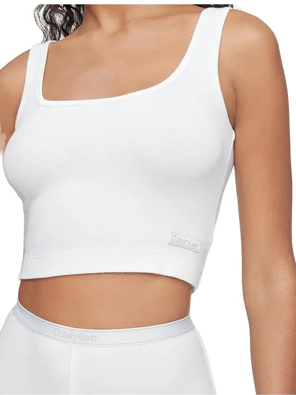 Calvin Klein Pure Ribbed Sleep Tank Top - White