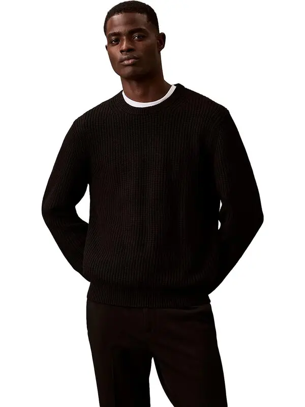 Calvin Klein Wool Blend Crewneck Sweater - Black