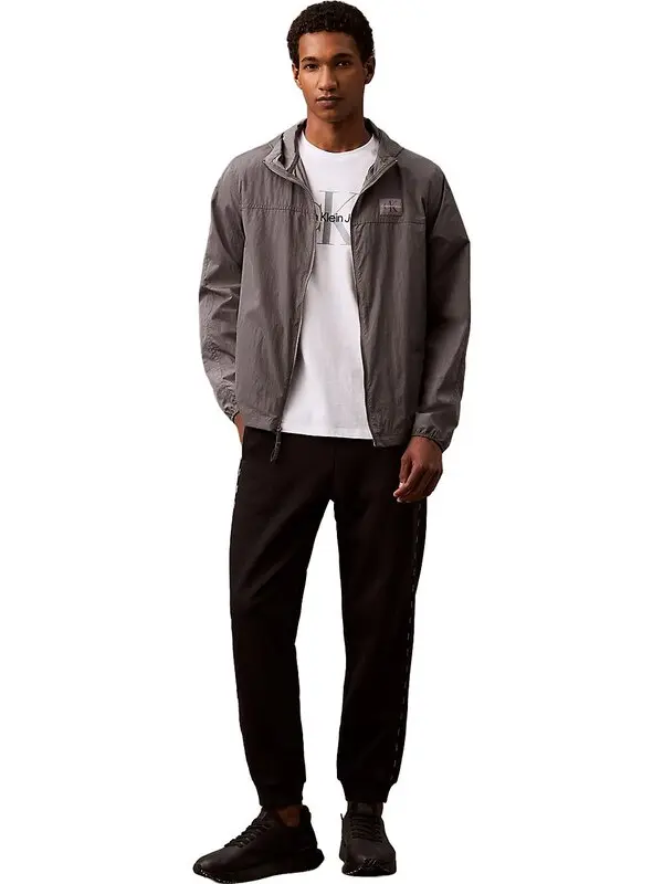 Calvin Klein Fleece Logo Piping Joggers - Black Beauty
