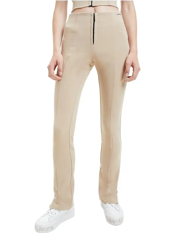 Calvin Klein Slim Fit High Waist Pants - Travertine