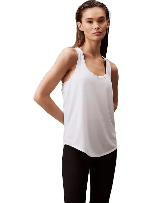 Calvin Klein Performance Pique Tech Tank Top - White