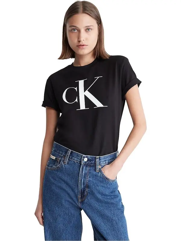 Calvin Klein Monogram Logo Crewneck T-shirt - Black