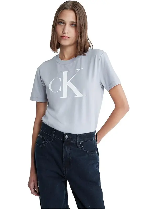 Calvin Klein Monogram Logo Crewneck T-shirt - Dapple Grey