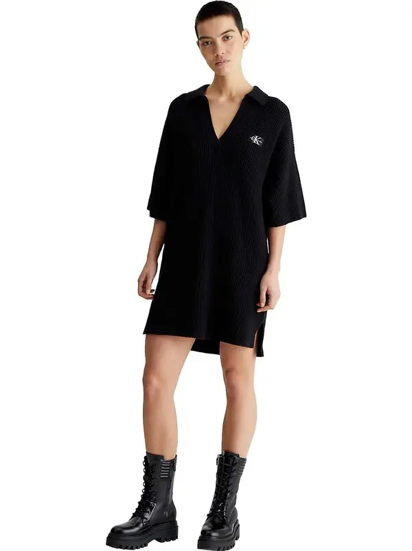 Calvin Klein Ribbed Sweater Dress - Black