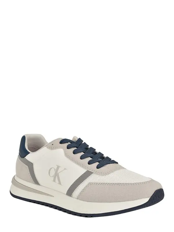 Calvin Klein Picio Monogram Logo Sneaker - Light Grey