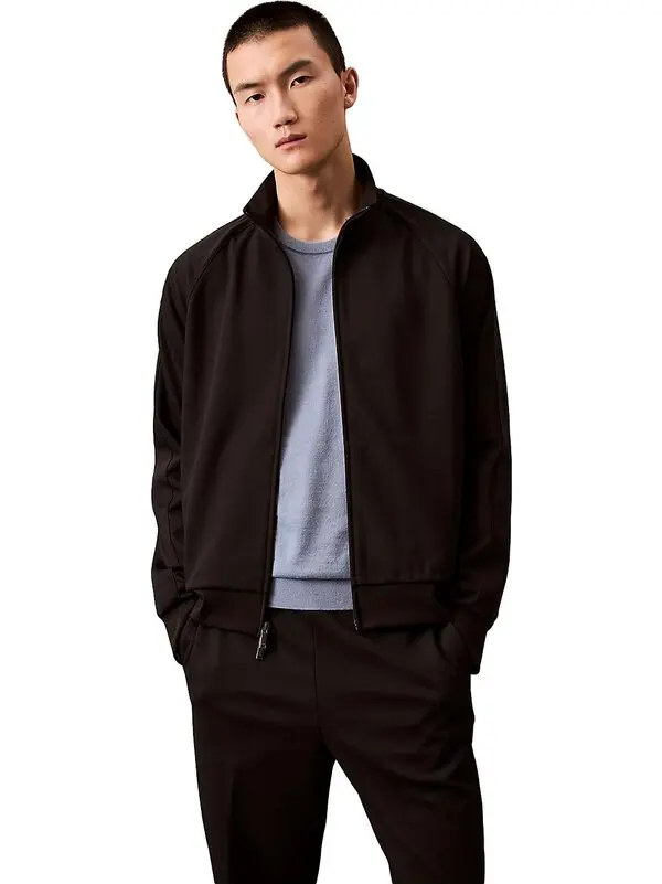 Calvin Klein Stretch Twill Track Jacket - Black Beauty