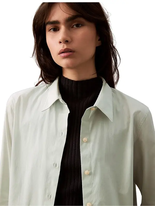 Calvin Klein Classic Stretch Poplin Button-down Shirt - Green Tint