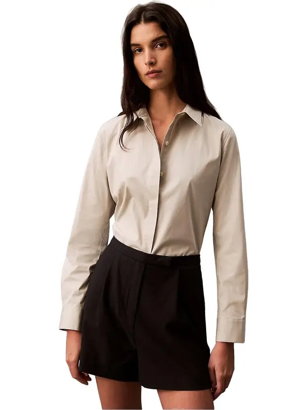 Calvin Klein Classic Stretch Poplin Button-down Shirt - Pussywillow