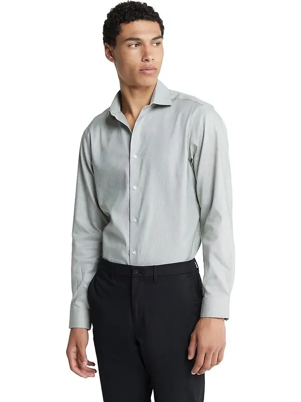 Calvin Klein Classic Fit Steel Button-down Shirt - Light Green