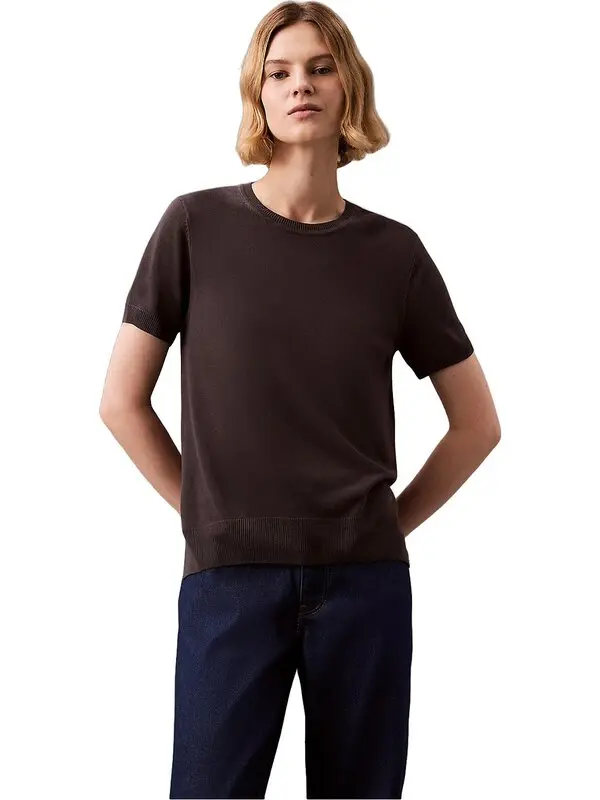 Calvin Klein Fine Gauge Viscose Sweater - Forged Iron
