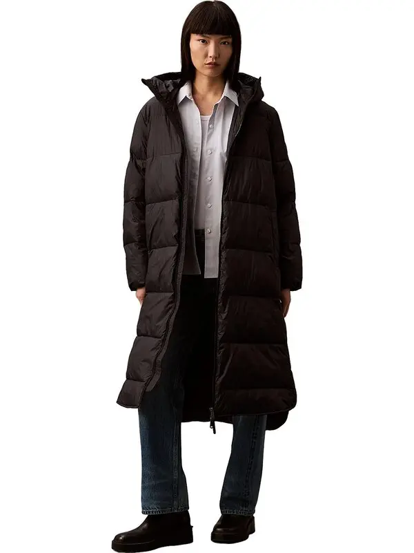 Calvin Klein Hooded Puffer Jacket - Black Beauty