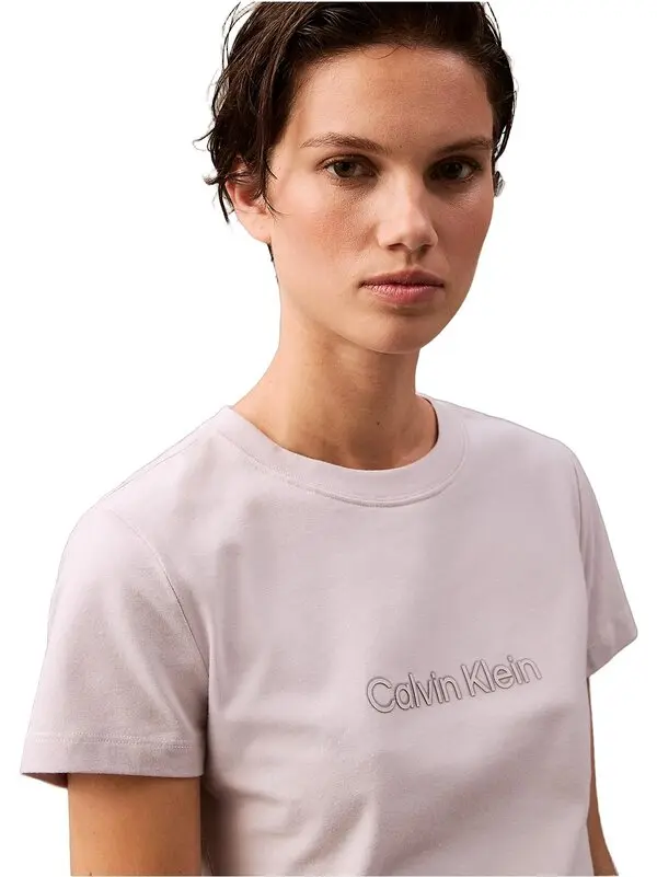 Calvin Klein Tonal Standard Logo Graphic Slim Fit T-shirt - Lilac Marble
