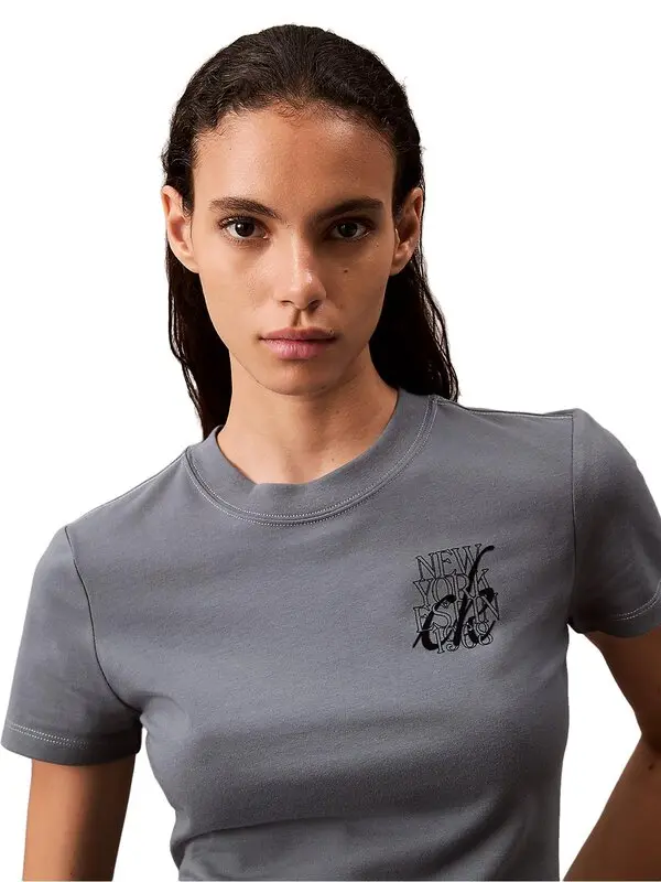 Calvin Klein Slim Fit T-shirt With Graphic - Stormy Weather