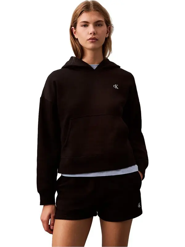 Calvin Klein Archive Logo Fleece Hoodie - Black Beauty