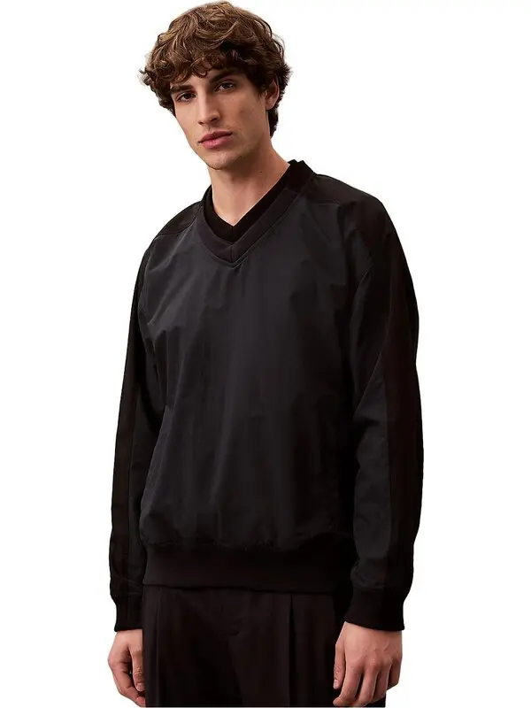 Calvin Klein Double V-neck Nylon Pullover - Vulcan