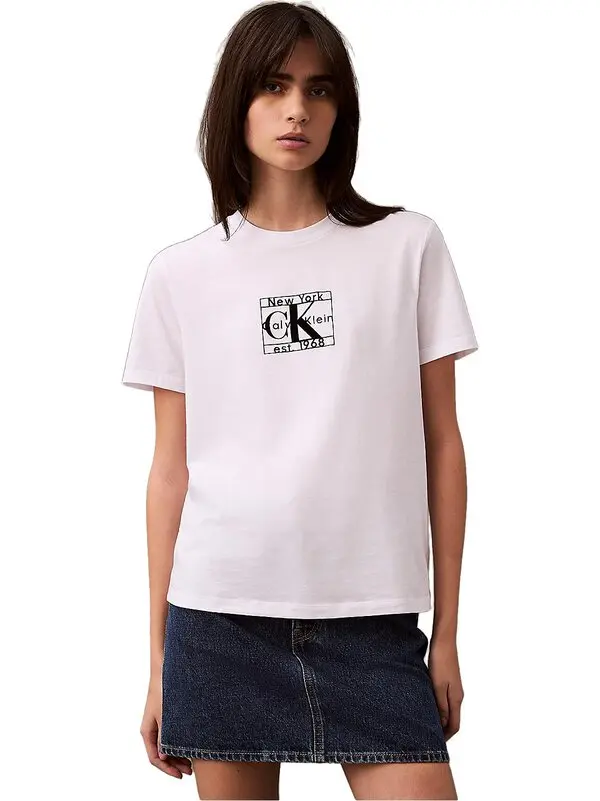 Calvin Klein Monologo Box Graphic Classic T-shirt - Brilliant White