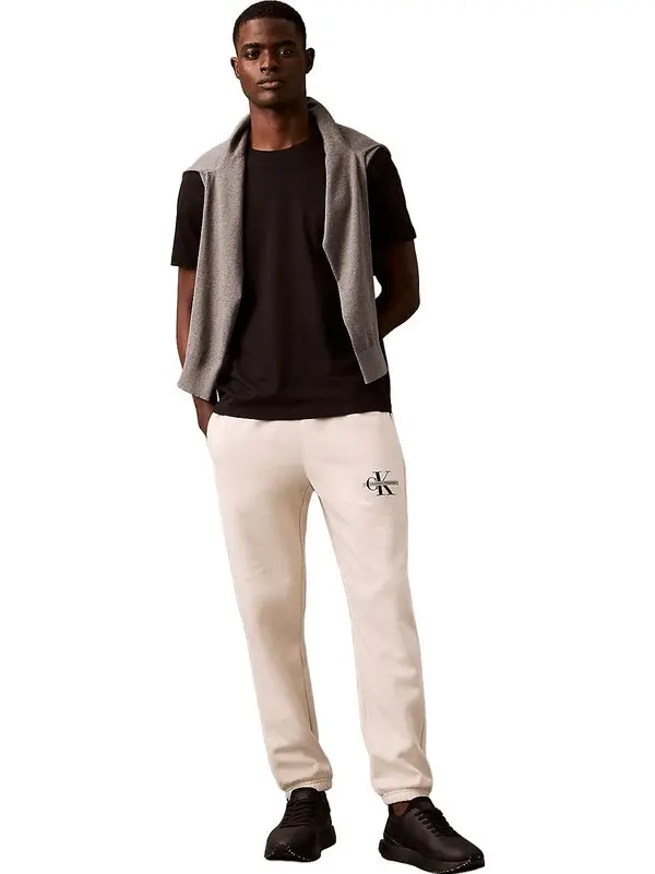 Calvin Klein Archive Logo Fleece Jogger - Bone White / Chalk