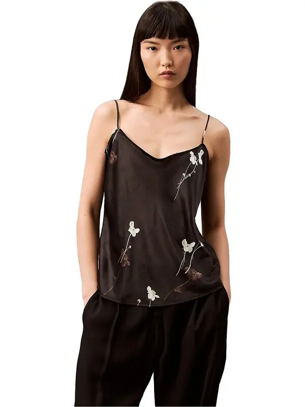 Calvin Klein Floral Camisole - Black Beauty