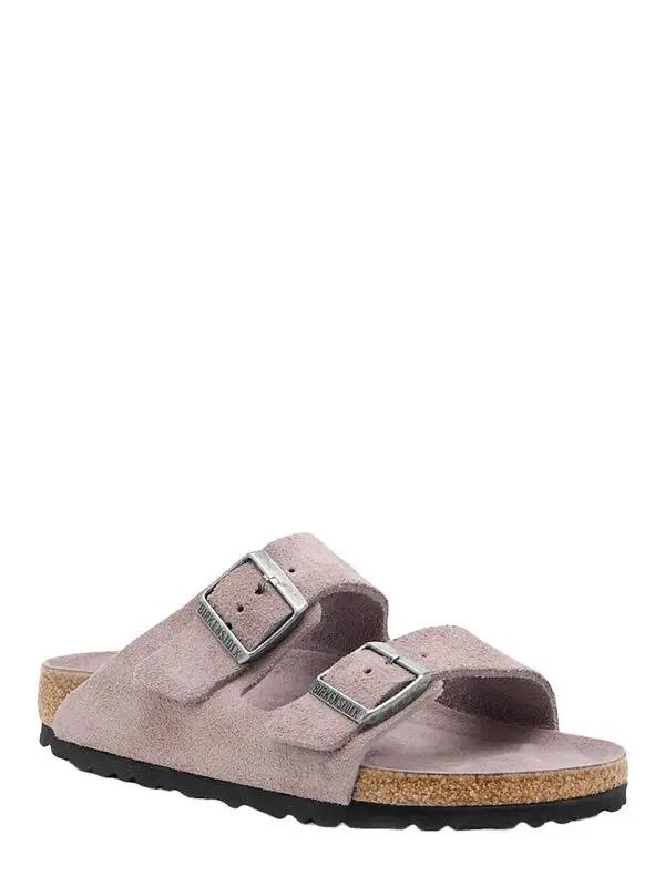 BIRKENSTOCK Arizona Exquisite Tonal Suede Sandals - Faded Purple