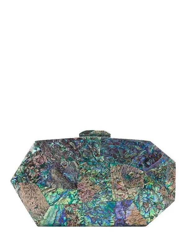 FREYA ROSE Jaya Green Clutch Bag - Iridescent Green Hue