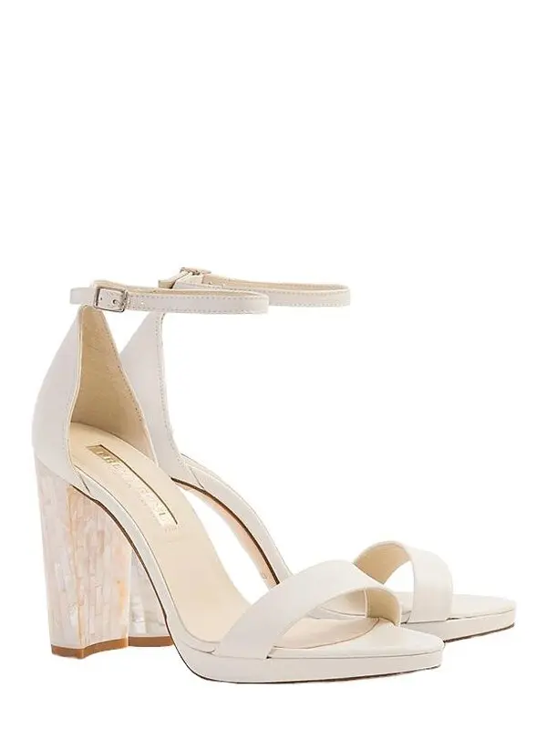 FREYA ROSE Dove Ankle Strap Pearl Heel Sandal - White