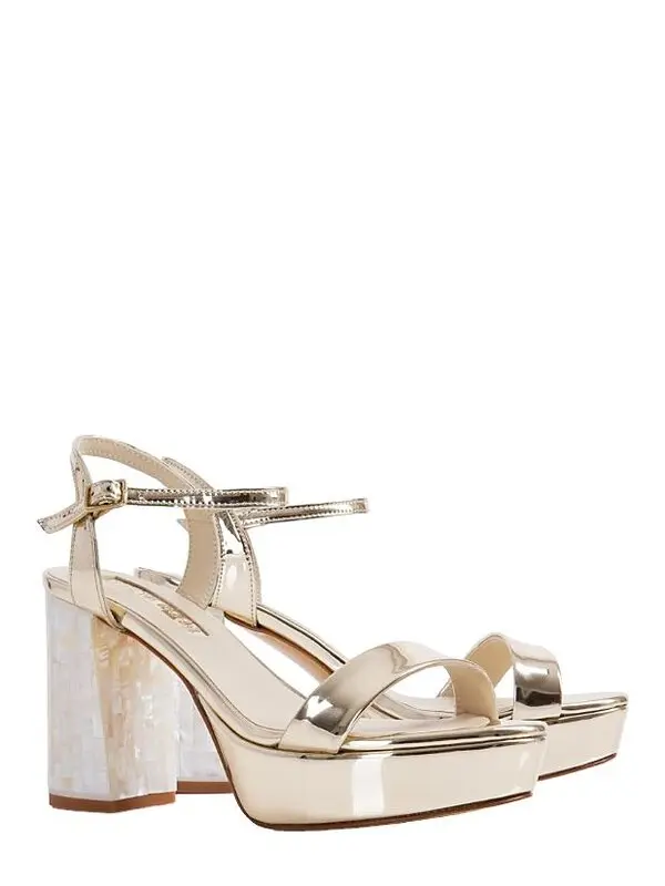 FREYA ROSE Gigi Pearl Heel Sandal - Champagne