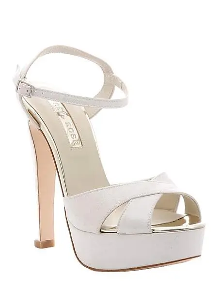 FREYA ROSE Ankle Strap Platform Heel Sandal - Ivory