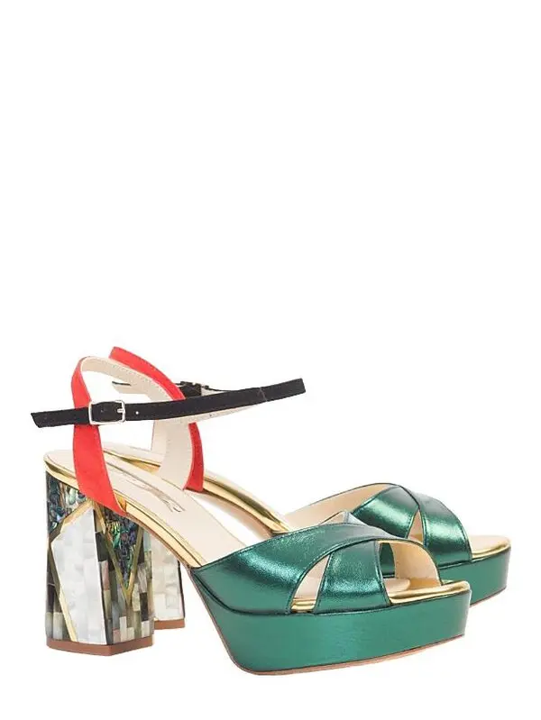 FREYA ROSE Kami Ankle Strap Heel Sandal - Green