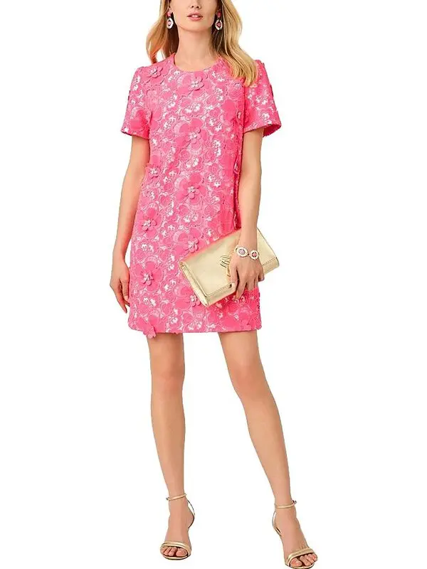 LILLY PULITZER Malena Lace Shift Dress - Cherry Blossom Pink