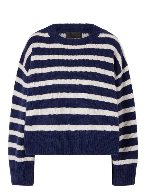 NILI LOTAN Anisa Striped Cashmere Sweater - Blue