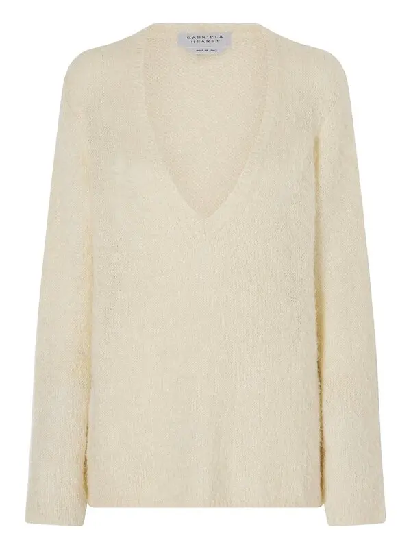 Gabriela Hearst Neoma Silk And Cashmere-blend Sweater - Off-white