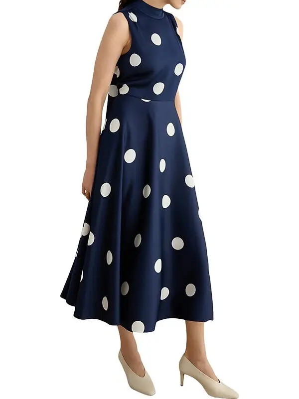 HOBBS LONDON Mia Polka Dot Dress - Midnight Ivory